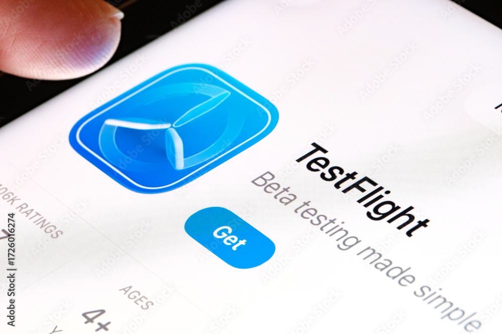 Photo Stock TestFlight on iPad with Apples new Liquid Glass updated app ...