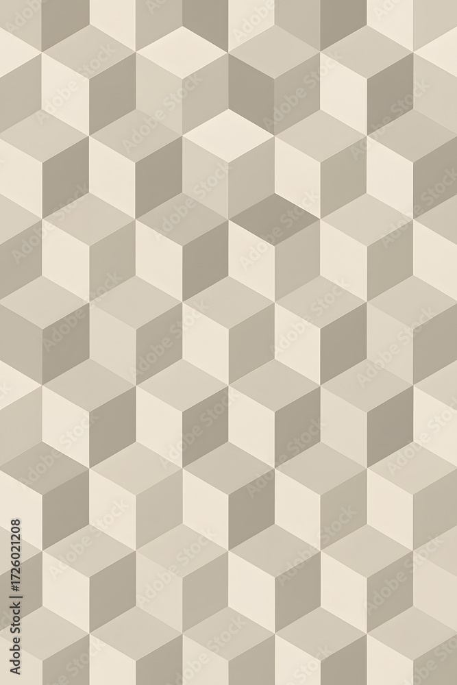 Seamless isometric cube pattern in neutral tones Stock Illustration ...
