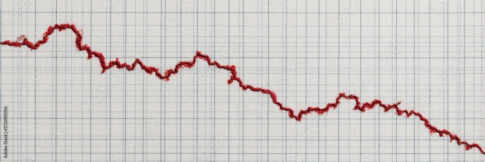 Graph Showing a Downward Trend Over Time With Detailed Markings and ...