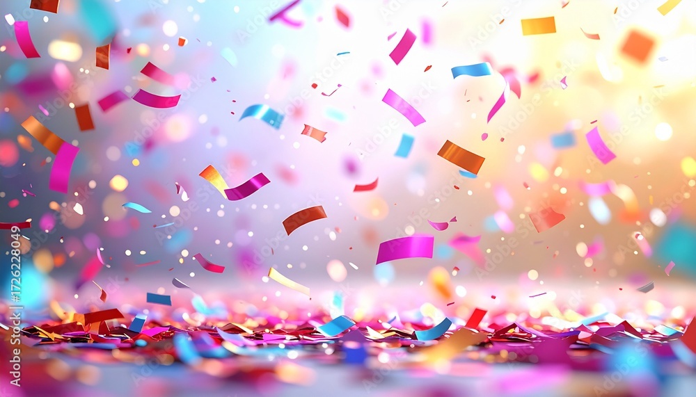 Confetti Rain: A vibrant cascade of colorful confetti dances through ...