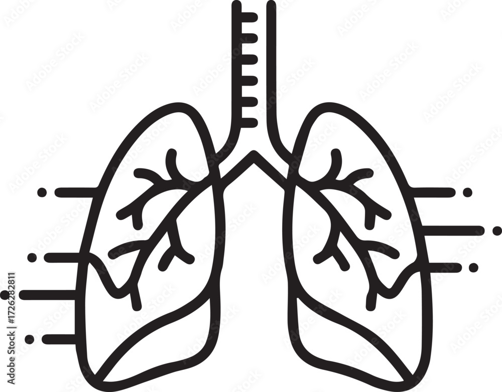 Praca wektorowa bez tantiem: Clean lungs concept, healthy respiratory ...