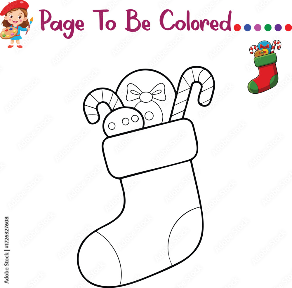Christmas Stocking Coloring Page for Kids – Holiday Activity Sheet ...