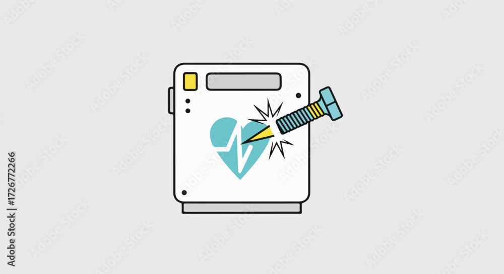 Image vectorielle Stock Automated external defibrillator for ...