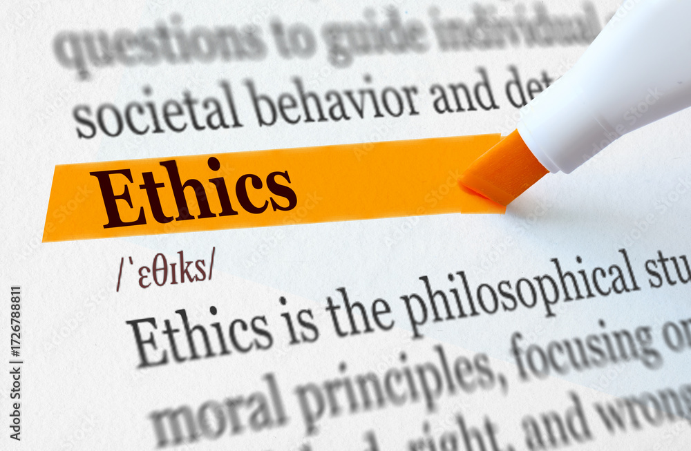 the definition of the word ETHICS highlighted in orange Stock Photo ...