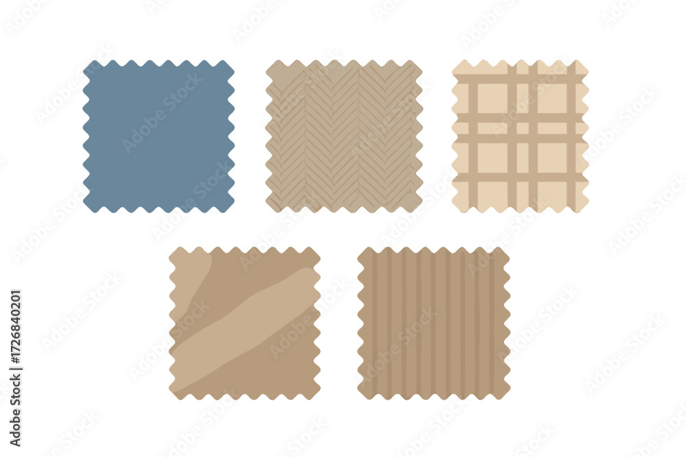 Fabric swatches showcase different textures and colors for design ...