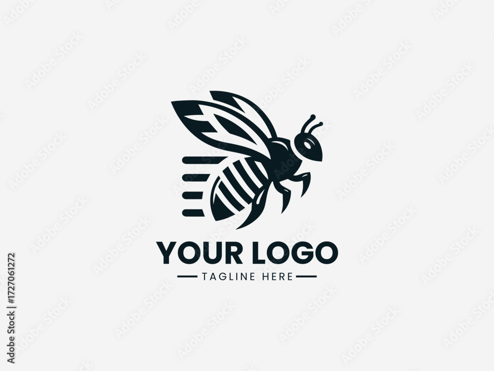 Dynamic honey bee racer vector logo with racing helmet and speed lines ...