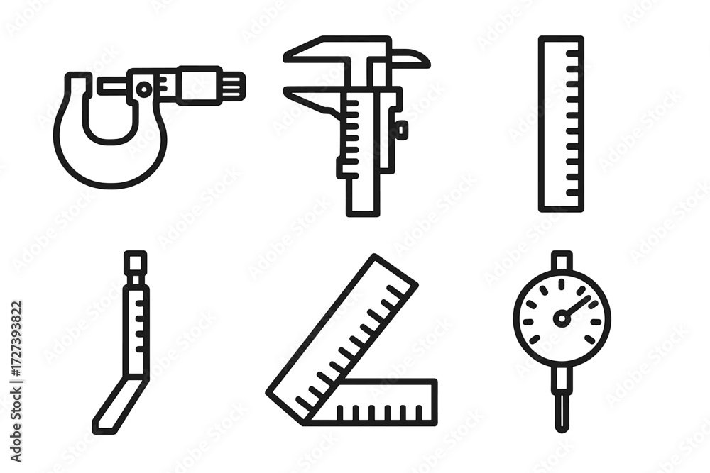 Precision Tools Icons. Precision tools icons in outline style ...