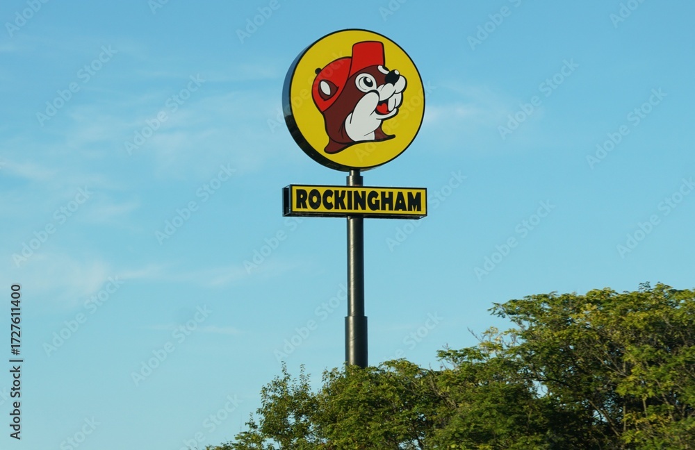 Rockingham, Virginia, U.S - Sept 1, 2025 - The iconic Buc-ee's beaver ...