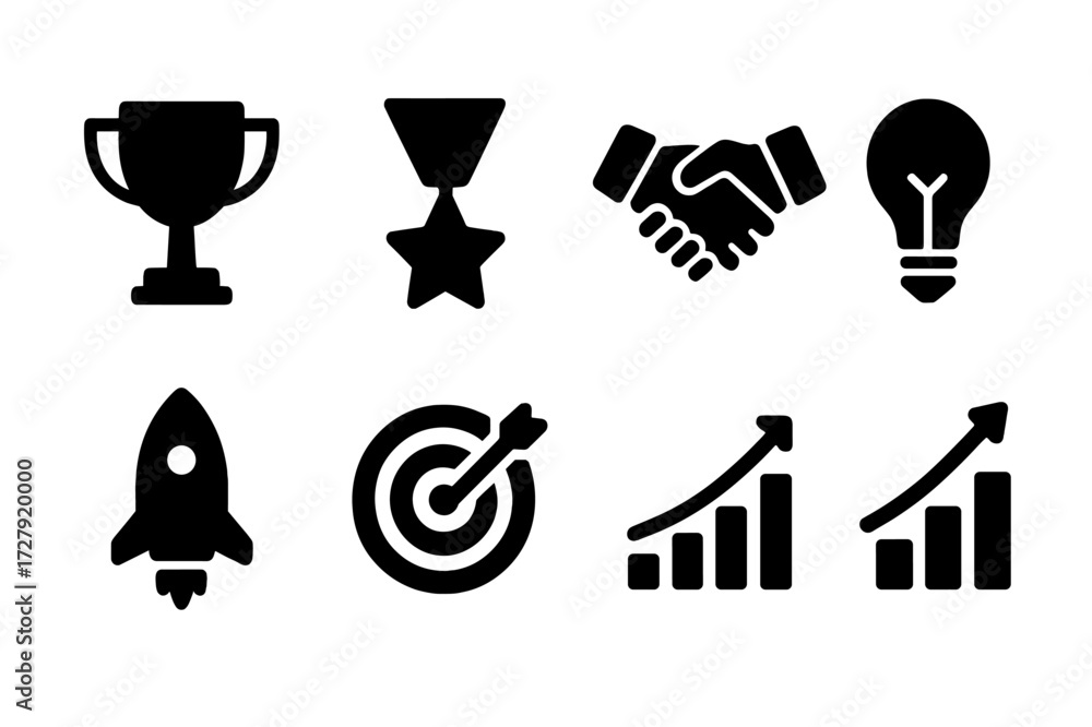 Innovation Awards Icons. Solid, filled icon set of innovation awards ...