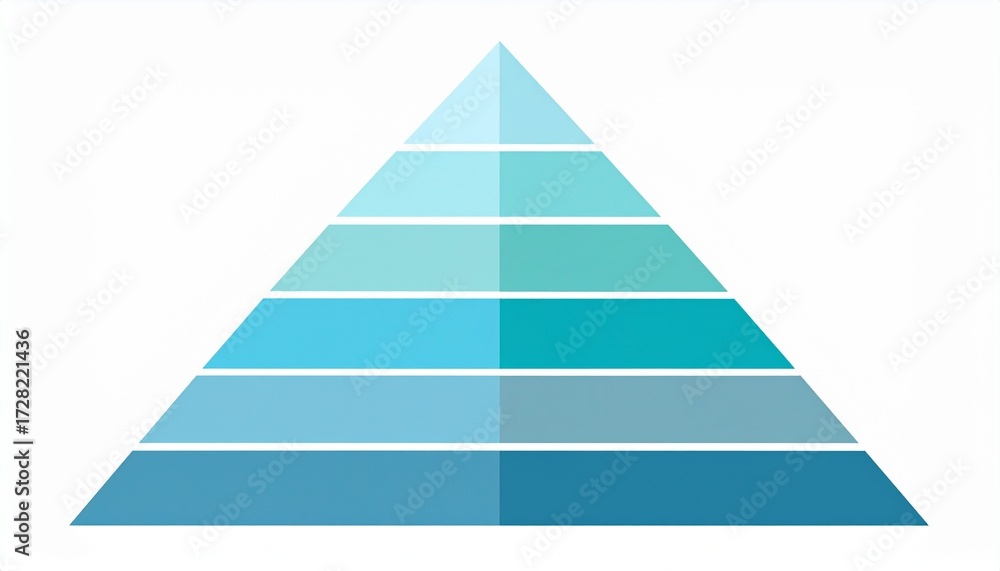 Seven-Layered Pyramid Diagram with Blues and Greens, Layered ...