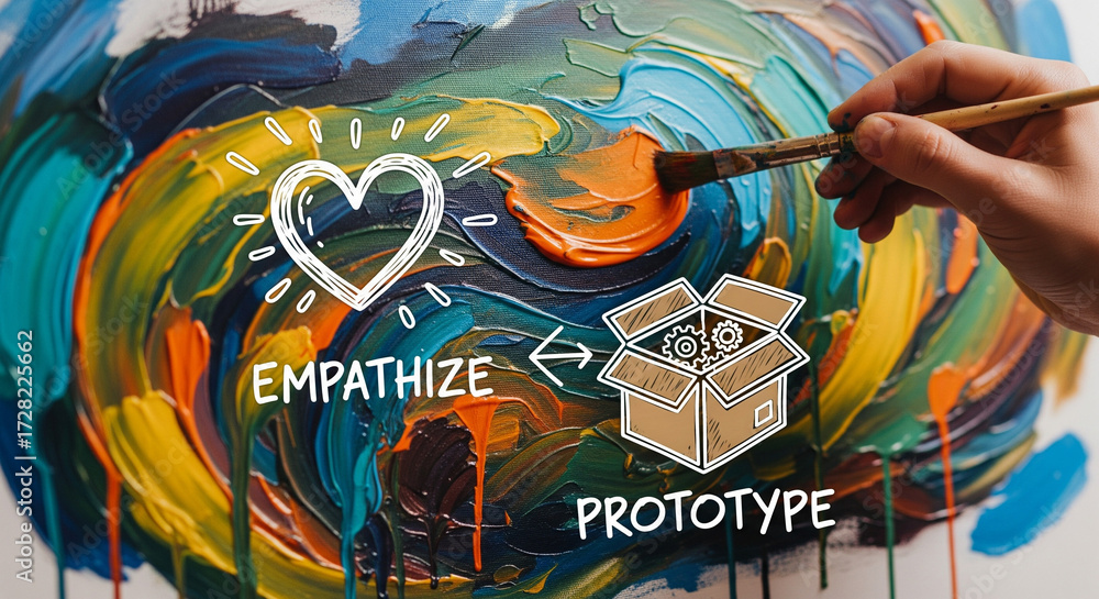 Design Thinking Canvas Paint: Dynamic photo of painting a canvas with ...