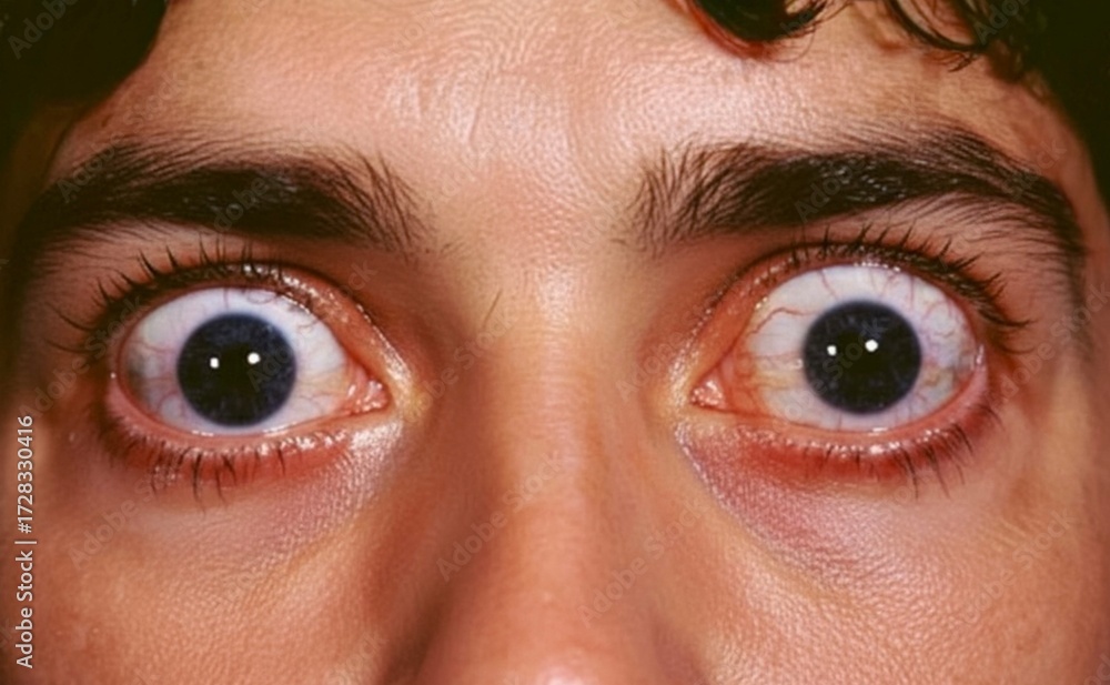 Grave's Disease: Protruding Eyes, A Sign of Thyroid Imbalance Stock ...