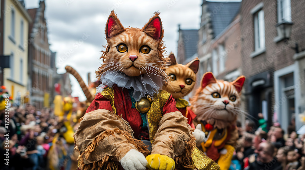 Kattenstoet, the legendary Cat Festival of Ypres, Belgium, unfolds in a ...