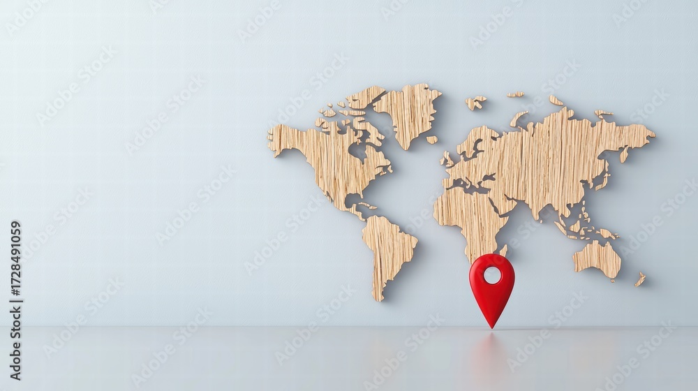 world map pin location 3D world map with a pulsating pin animation ...