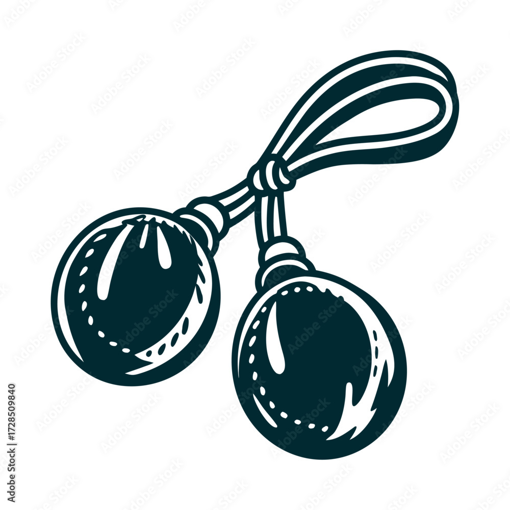 Bolas Illustration, Gaucho Weapon, Vector Graphic Double Ball Two small ...