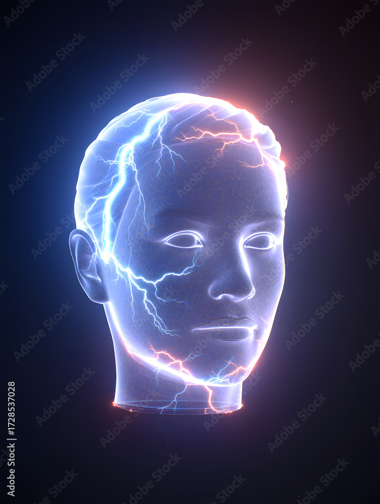 Radiology illustration of human anatomy of the skull and brain showing ...