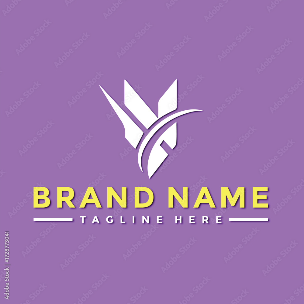 Vector art of modern white logo with sharp edges and a swoosh on a ...