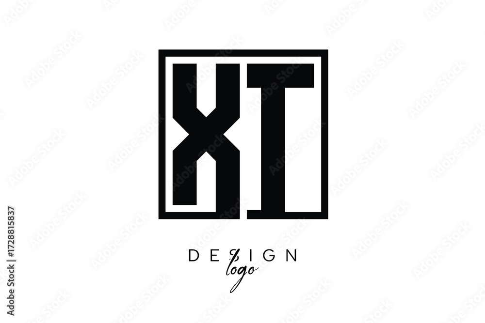 XT Double Letter Monogram Logo – Bold Square Typography Initials for ...
