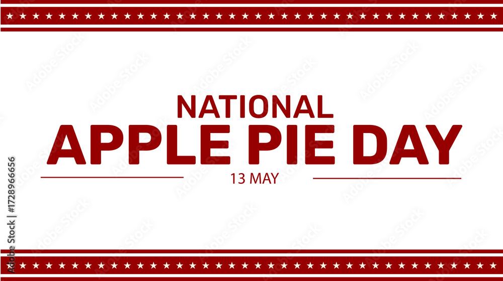 National Apple Pie Day illustration banner design with bold red text ...