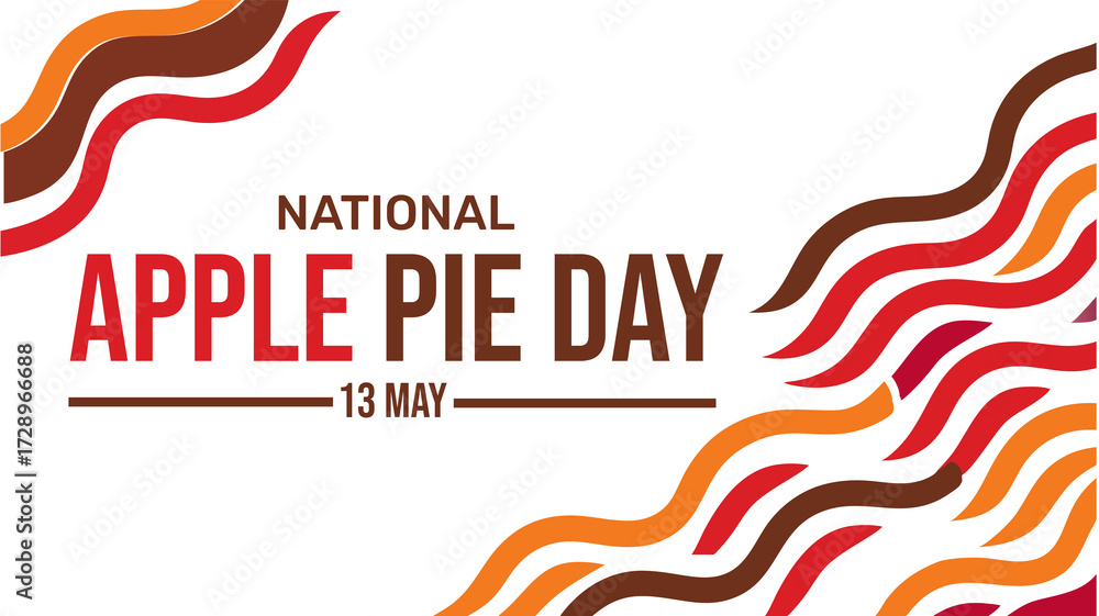 National Apple Pie Day illustration banner design with typography on ...