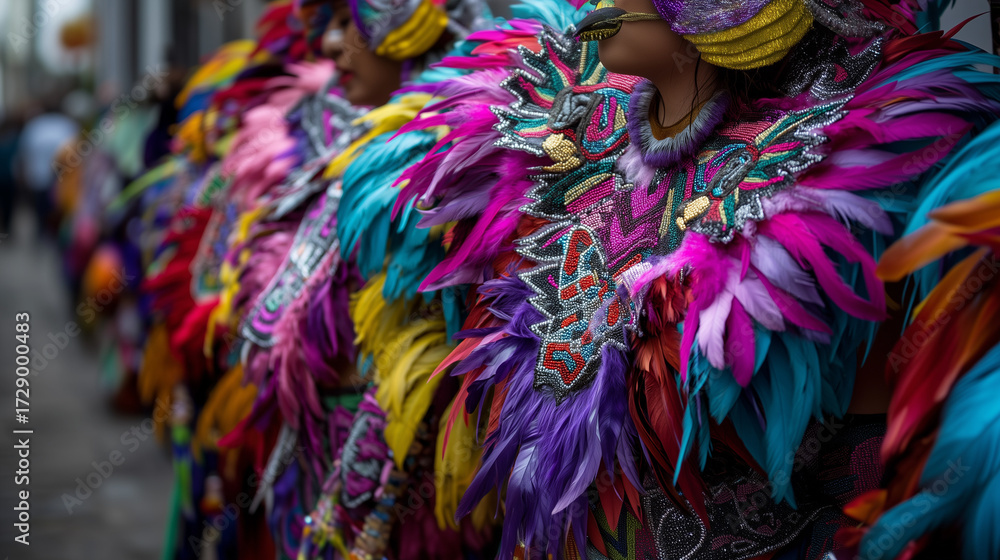 Traditional Aztec Feathered Costumes in Día de la Virgen de Guadalupe ...