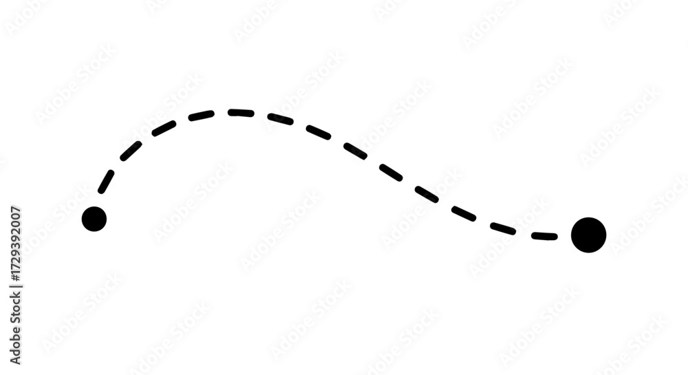 Conceptual graphic of a journey from a starting point to an endpoint ...