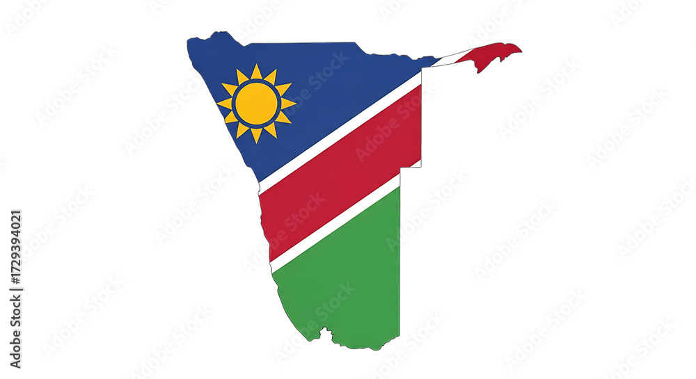 Namibia map outline with flag isolated on transparent background this ...