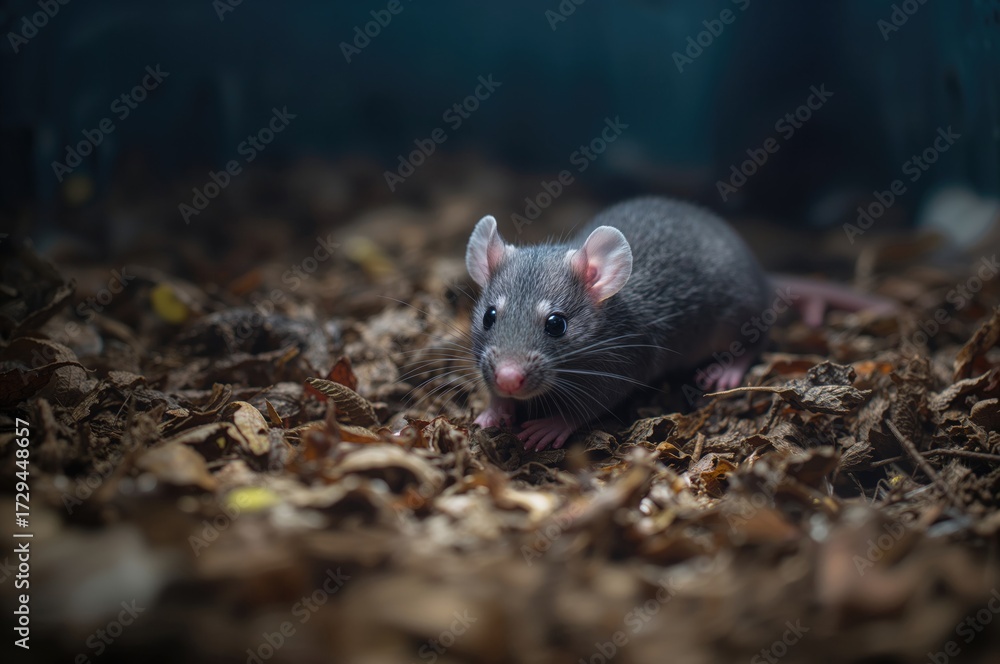Foto de Stock Rodent and infant mice captured inside a cage, known for ...