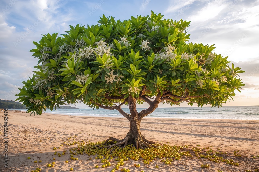 Fruits of Barringtonia asiatica, also known as Fish Poison Tree and Sea ...