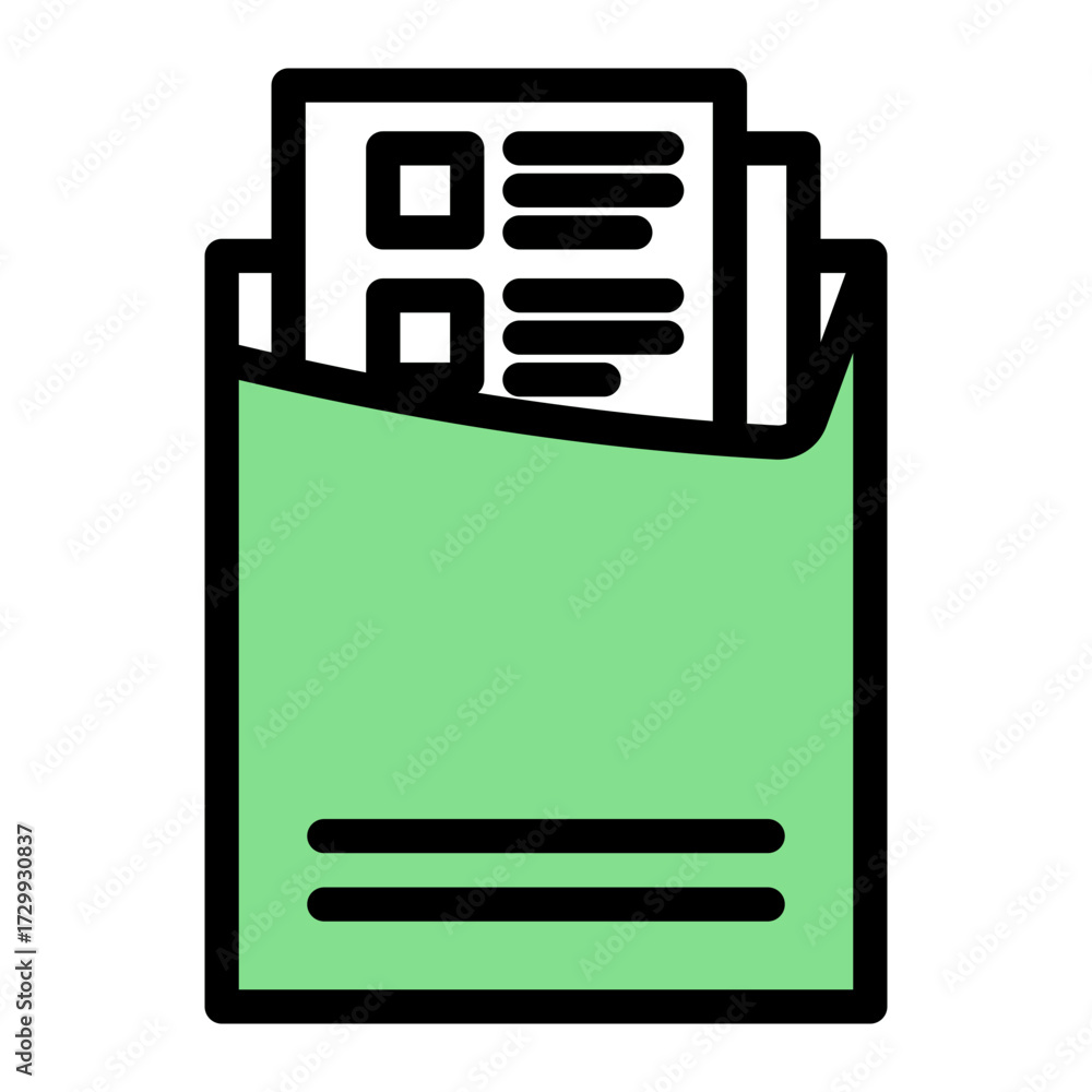 Paper work icon in Outline Color Lineal style, representing compliance ...