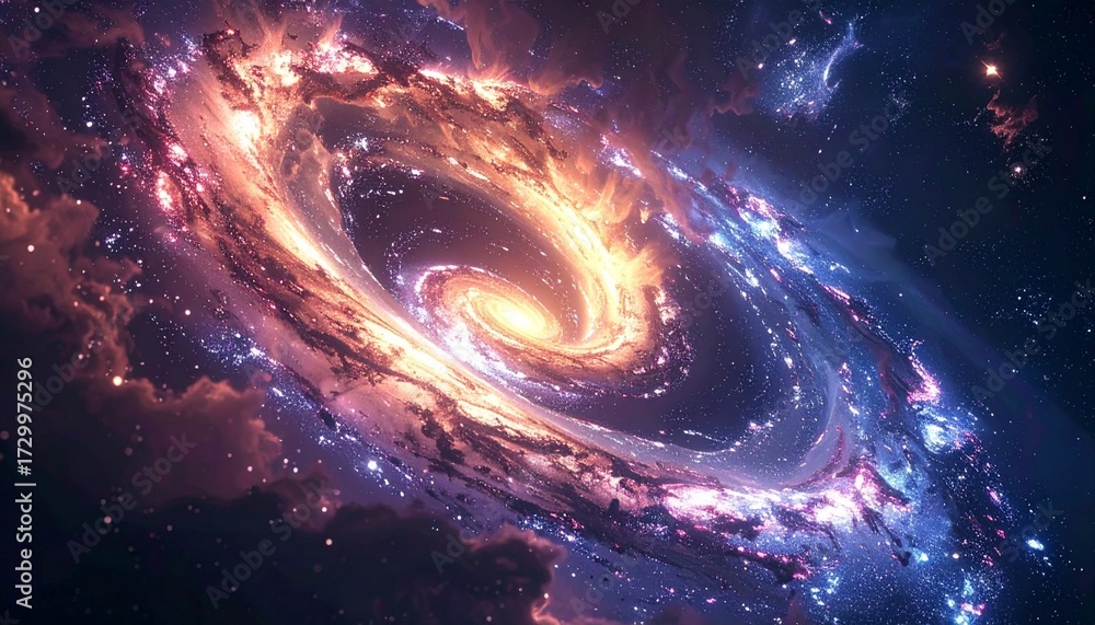 Elegant background, cosmic galaxy phenomena, galactic swirling stardust ...
