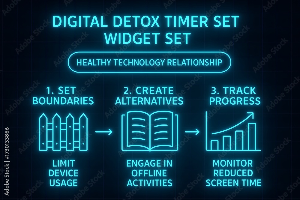 Digital Detox Infographic with Steps to Reduce Screen Time for Mental ...