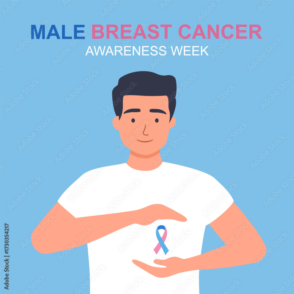 Medical vector illustration.Symptoms of breast cancer in males ...