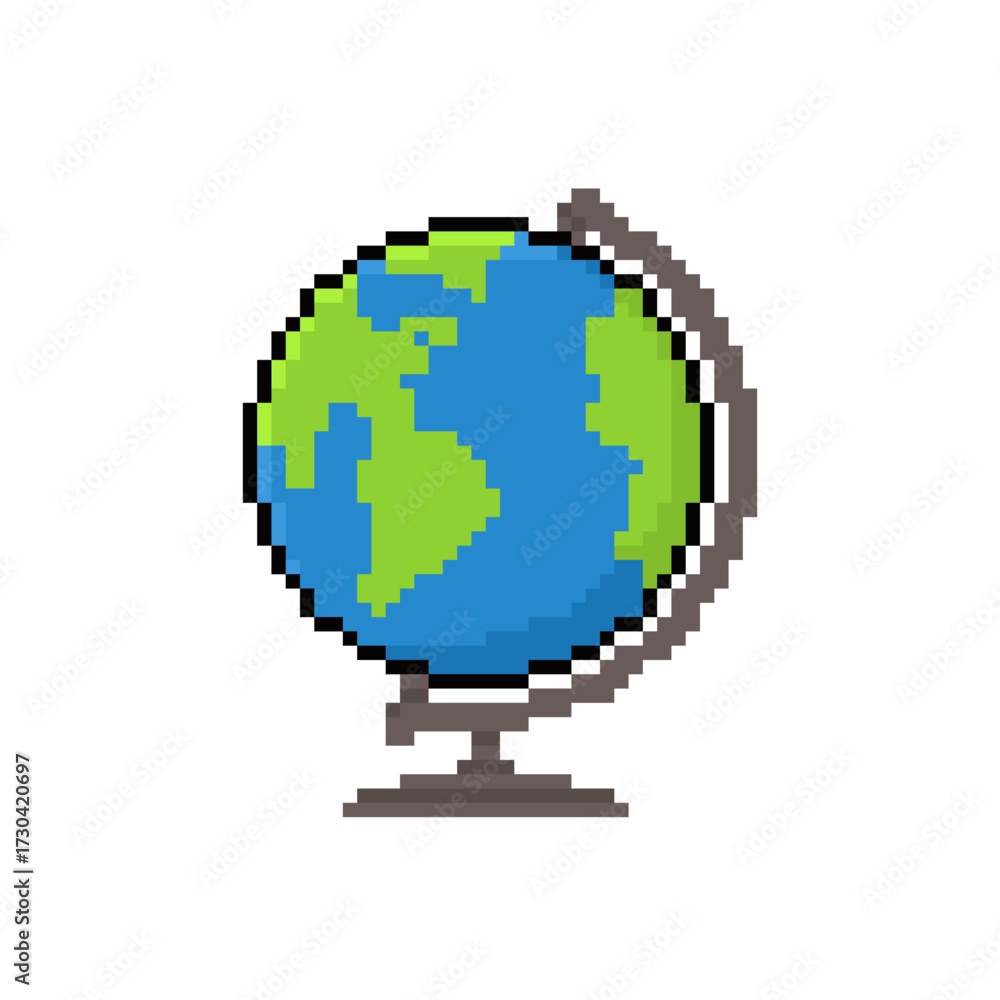 world earth globe pixel art Stock Vector | Adobe Stock