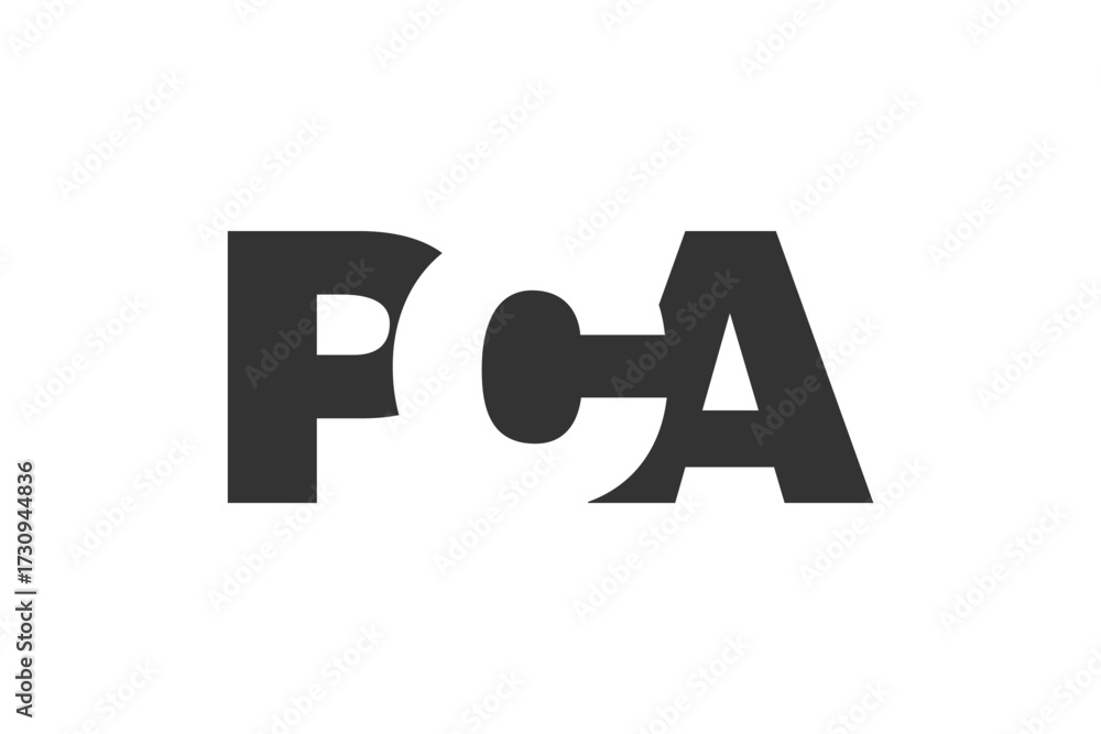 PCA logo design. Initial letter P C A bold font style for tech startups ...