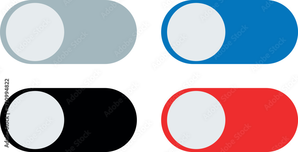 Vector de Stock Modern On-Off Switch Button Icons, Toggle UI Elements ...