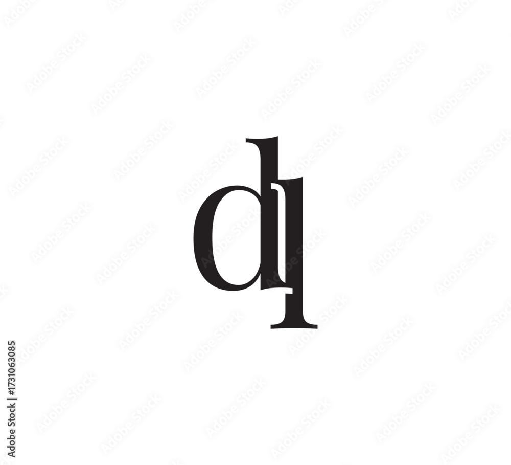 Elegant Serif Monogram Logo with Overlapping Initial Letters – Vintage ...