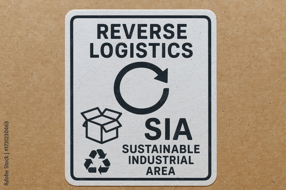 Reverse logistics sign with sustainable industrial area concept in sia ...
