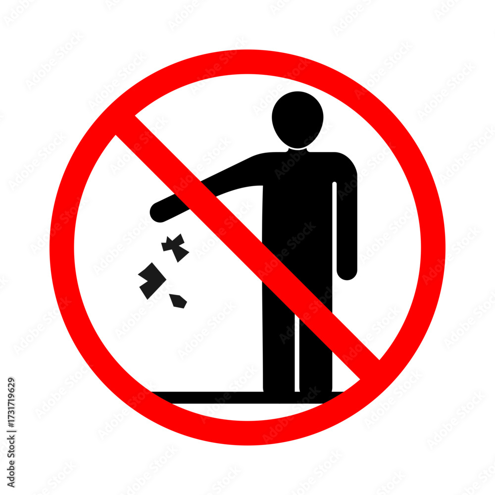 No Littering Sign, Do Not Litter Icon, No Trash Symbol, Littering ...