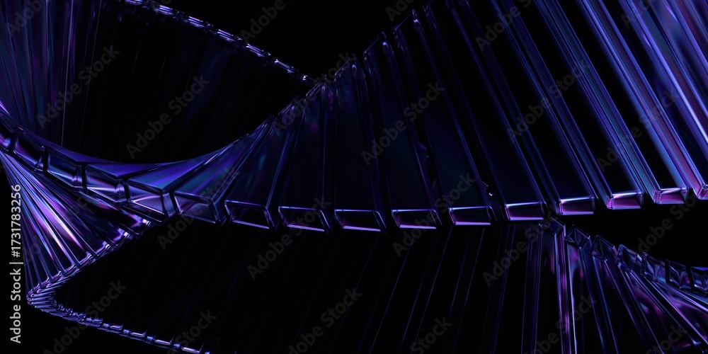 Futuristic glass structure on black background, 3d render Stock ...