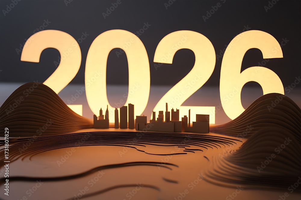 Exciting 2026 future vision with modern city skyline and innovative ...