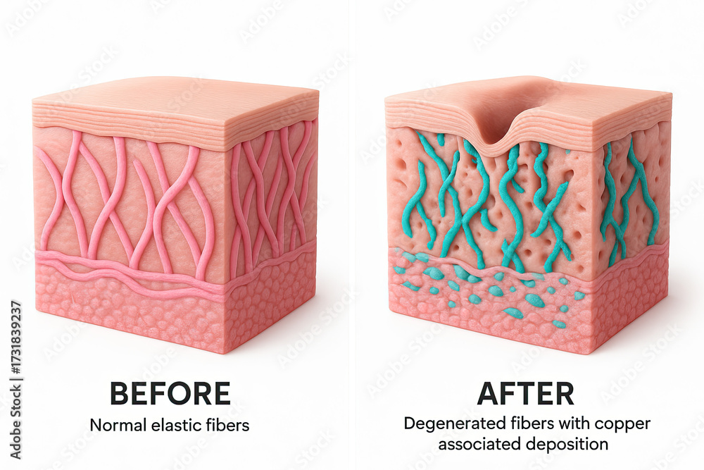 Microscopic view of skin elasticity comparison: before and after ...