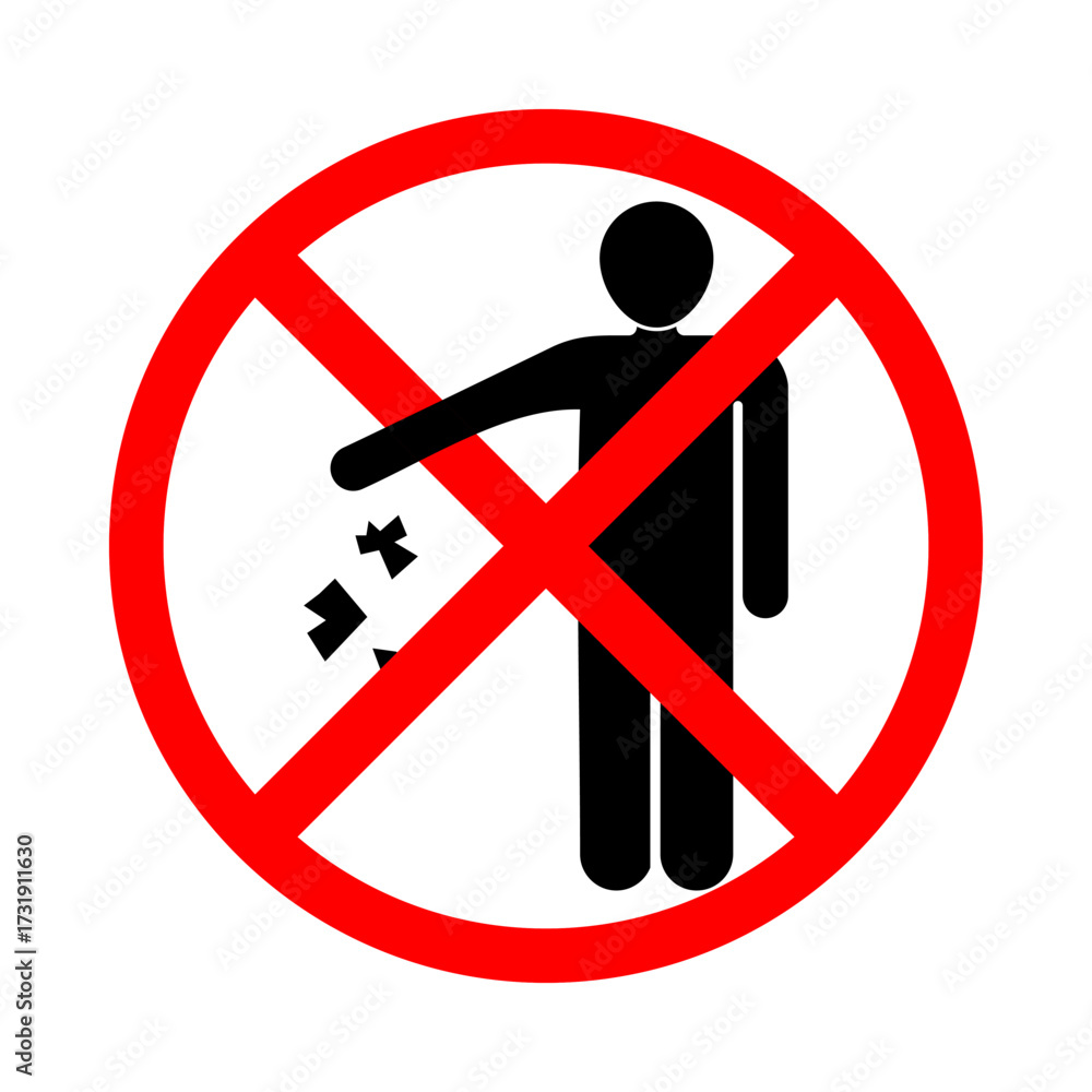 Keep Clean Symbol, No Littering Sign, Do Not Litter Icon, No Trash ...