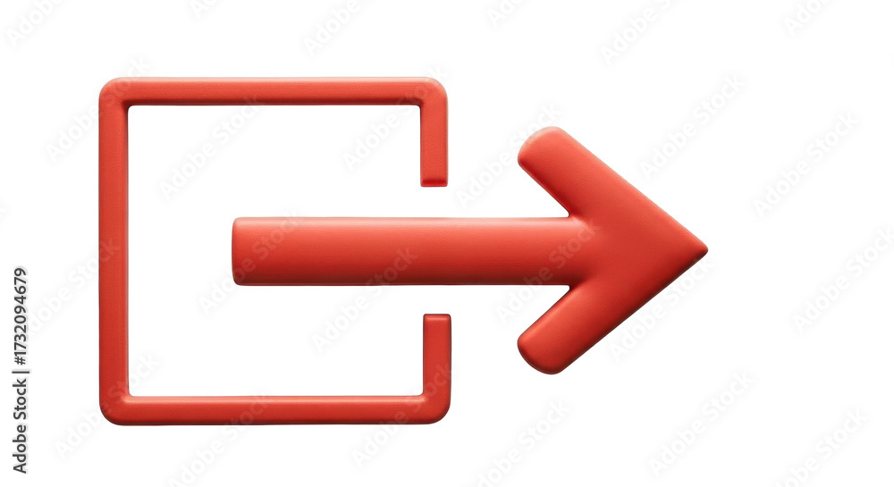Isolated Exit Symbol, Red Login Sign with Arrow, Gateway Icon, Logout ...