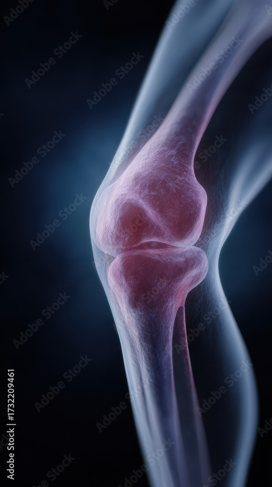 Knee joint cartilage bone pain anatomy shows knee joint structure with ...