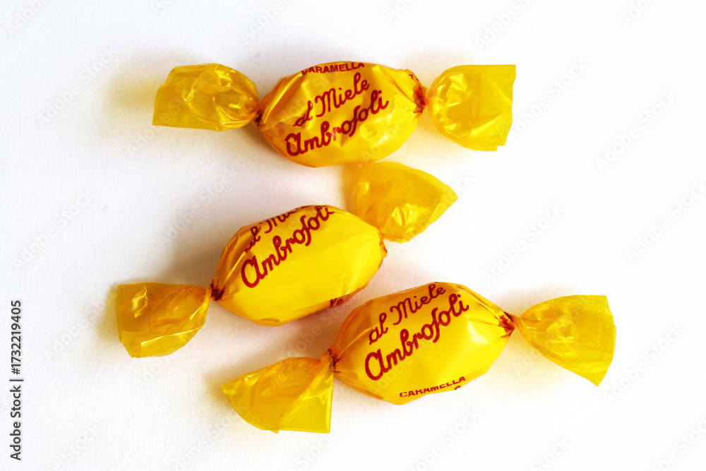 Italy – September 29, 2025: Ambrosoli honey candies, traditional ...