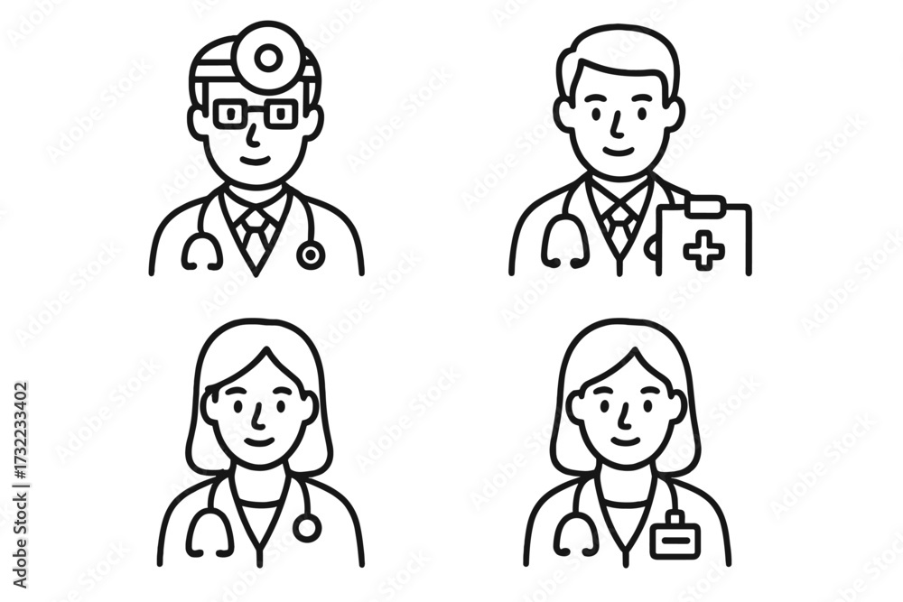 Health Care professional Icon set. Stock Vector | Adobe Stock