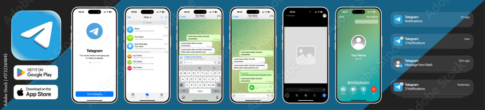 Telegram Messenger UI template 2025 update with WhatsApp iOS liquid ...