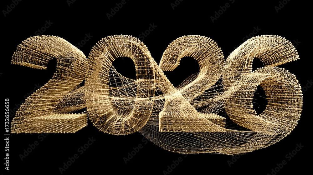 Golden 2026 Year Display Stock Illustration | Adobe Stock