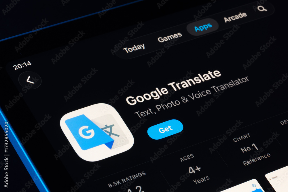 Google Translate app page on App Store for iPad, Apple Liquid Glass ...
